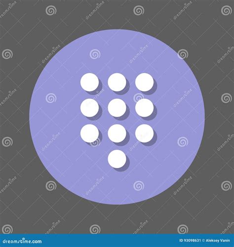 Dialpad Numeric Keypad Flat Icon Round Colorful Button Circular Vector Sign With Shadow
