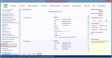 Creating Work Sessions