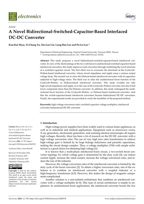 Pdf A Novel Bidirectional Switched Capacitor Based Interlaced Dc Dc Converter