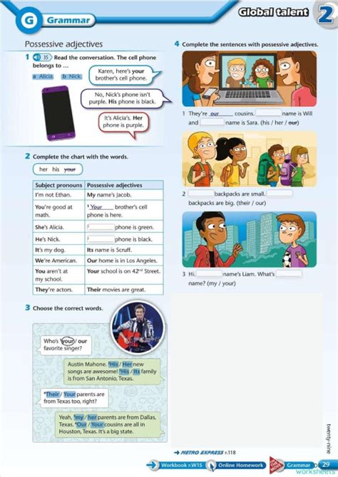 Possessive Adjectives Interactive Worksheet Topworksheets