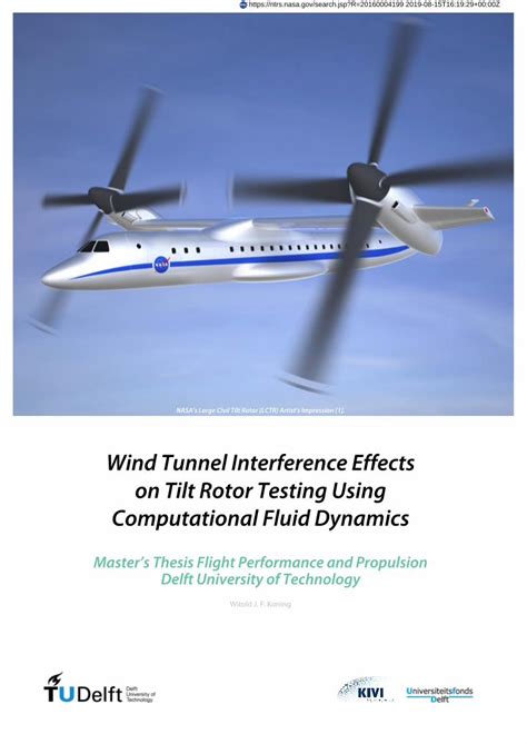 Pdf Wind Tunnel Interference Effects On Tilt Rotor Testing · Wind