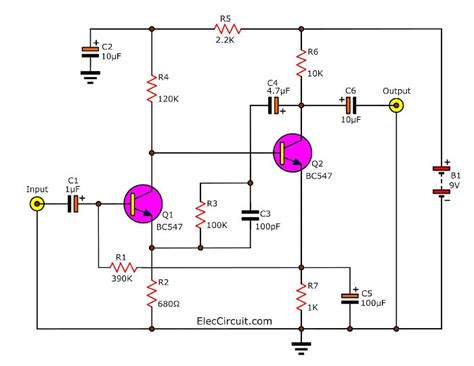 Four Preamplifier Circuits Using Transistors