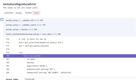 immaturesignatureerror the token is not yet valid nbf · issue 685