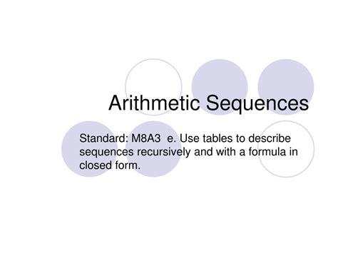 PPT Arithmetic Sequences PowerPoint Presentation Free Download ID