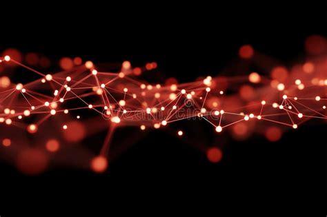 Digital Network Connections Create An Abstract Visual Of Glowing Nodes Against A Dark Background
