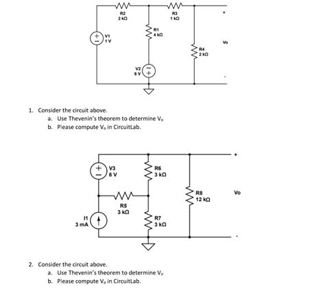 Solved Consider The Circuit Above A Use Thevenin S Chegg