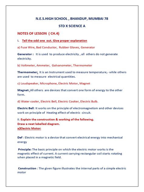 Std X Sci A Notes Pdf