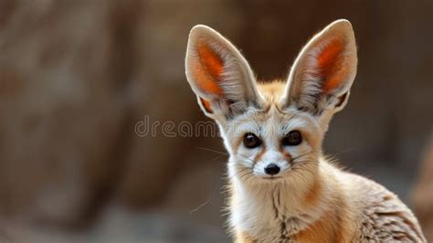 Fennec Fox With Large Ears Looking Directly At Camera Stock Image