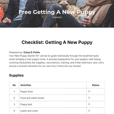 Getting A New Puppy Checklist