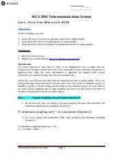Understanding Pulse Code Modulation PCM In Telecommunication Course Hero