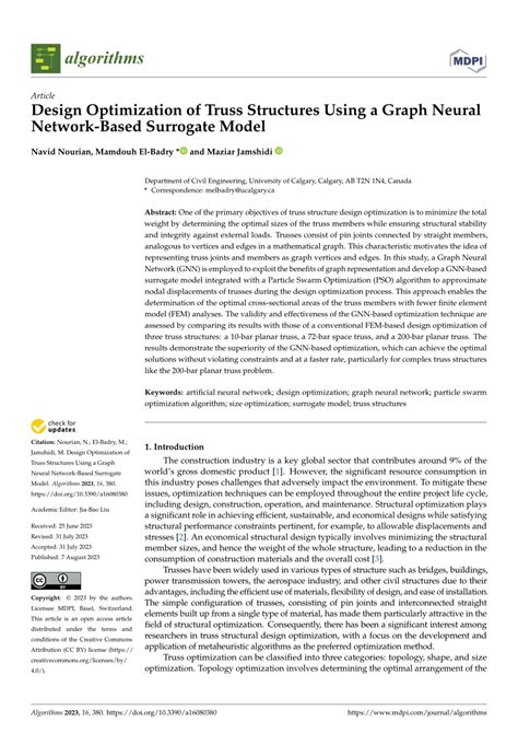 Pdf Design Optimization Of Truss Structures Using A Graph Neural