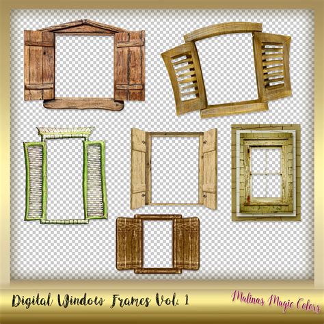 12 Digital Window Frames Vol 1 Window Photo Frame Photoshop
