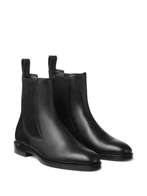 Jimmy Choo Thessaly Leather Chelsea Ankle Boots In Black Modesens