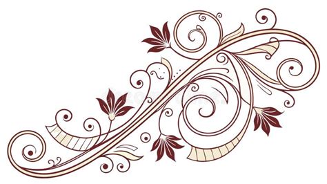 Swirling Floral Corner Vector Decorative Plant Element Elegant Botanical Corner Vector Design