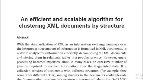 An Efficient And Scalable Algorithm For Clustering Xml Documents By