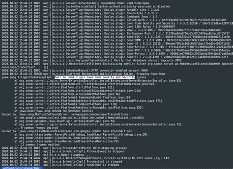 Fail To Load Plugin Java Code Quality And Security Sonarqube Server Community Build Sonar
