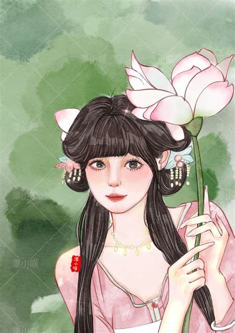 Ipad绘画—水彩风少女头像插画 濛小喵 站酷zcool
