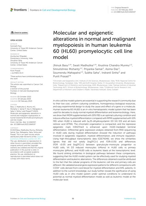 Pdf Molecular And Epigenetic Alterations In Normal And Malignant
