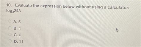 Solved Evaluate The Expression Below Without Using A