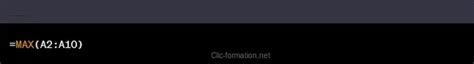 Clic Formation Support Fonctions Excel MAX Et MIN