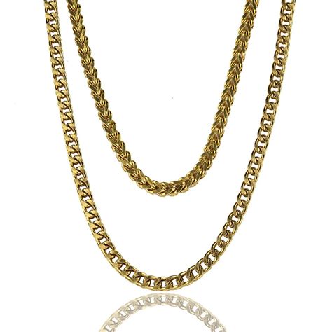 Latest Wholesale Double Stainless Steel Gold Neck Chain Designsdubai