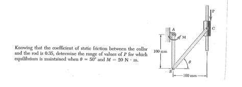 Solved Knowing That The Coefficient Of Static Friction