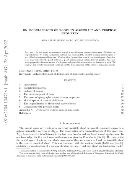 Pdf On Moduli Spaces Of Roots In Algebraic And Tropical Geometry