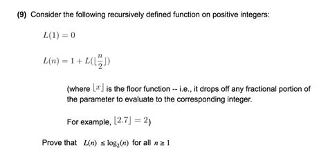 Solved 9 Consider The Following Recursively Defined