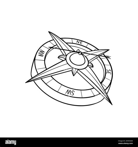 Sketch Of Compass For Pirate Adventures Ancient Compass For Marine