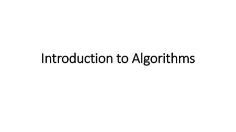 Introduction To Algorithms Introduction To Algorithmspptx