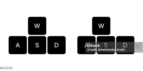 Keyboard Wasd Buttons Icon Set Stock Illustration Download Image Now