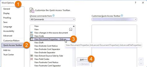 Macro Show Properties Dialog Box In Word