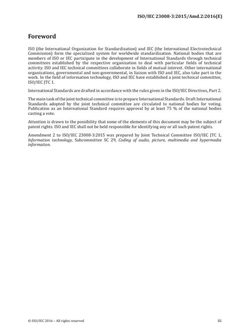 ISO IEC 23008 3 2015 Amd 2 2016 Information Technology High Efficiency Coding And Media Delivery