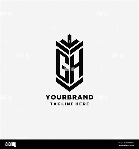 Initials Gh Shield Logo Design Creative Monogram Logo Inspiration Vector Graphic Stock Vector