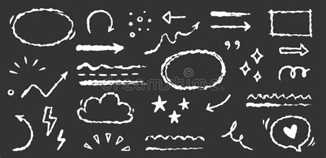 Line Text Highlight Red Hand Drawn Pen Brush Marker Vector Line Text Underline Emphasis Star