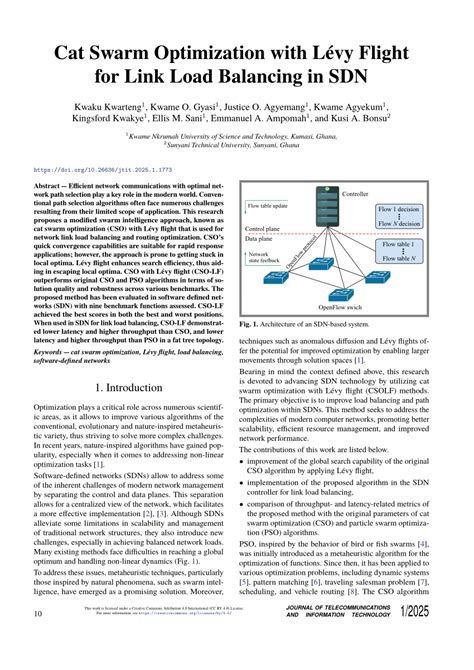 Pdf Cat Swarm Optimization With Lévy Flight For Link Load Balancing