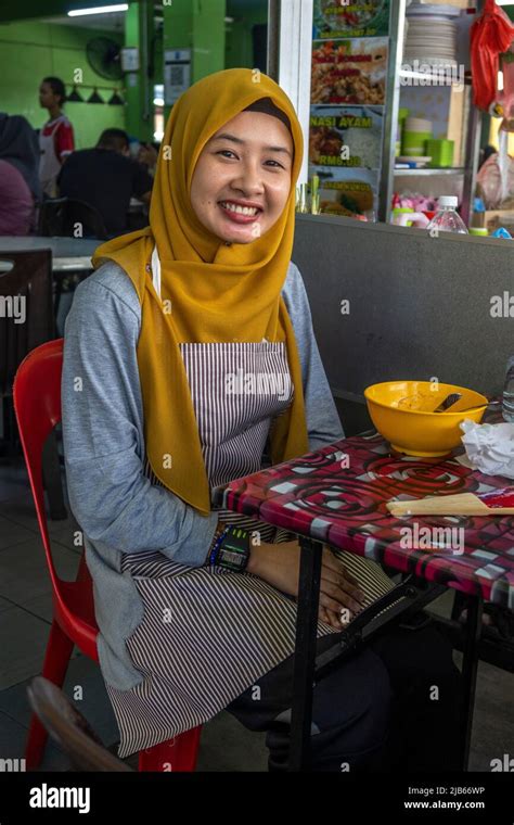 A Malay Lady Vendor At Coffee Shop In Pekan Pusa Sarawak East Malaysia Borneo Sibu Is The