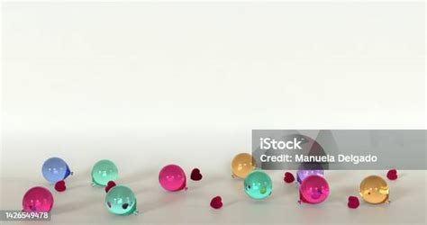 바닥에 빨간 하트와 유리 풍선 3d 일러스트 레이 션 공휴일에 대한 스톡 사진 및 기타 이미지 공휴일 구 금속의 Istock