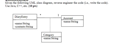 get answer given the following uml class diagram reverse engineer