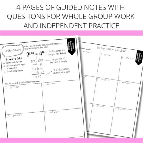 solving exponential functions editable guided notes by hello algebra