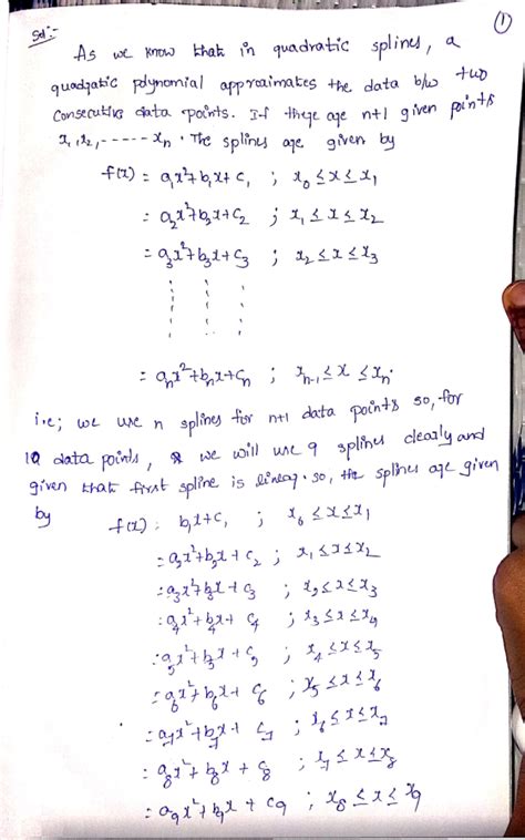 Assuming That The First Spline Is Linear In Quadratic Spline