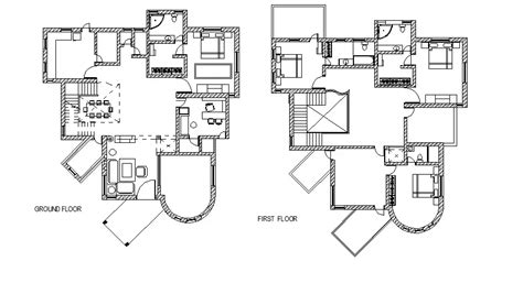 Residential House Floor Plan With Furniture Layout