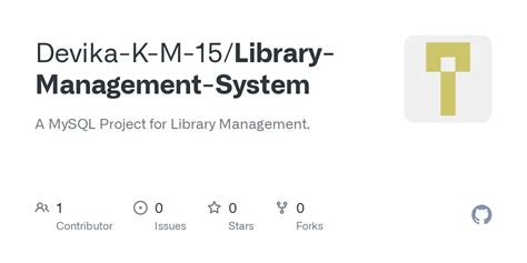 Github Devika K M Library Management System A Mysql Project For Library Management