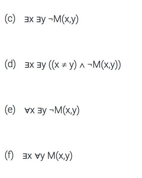 Solved The Domain Of Discourse For This Problem Is A Group