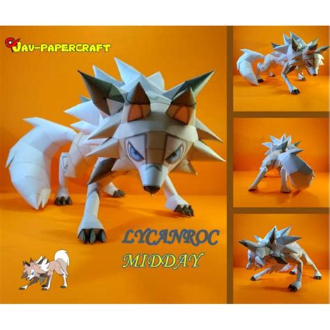 Jual Pokemon Lycanroc Midday Form V2 Papercraft Shopee Indonesia