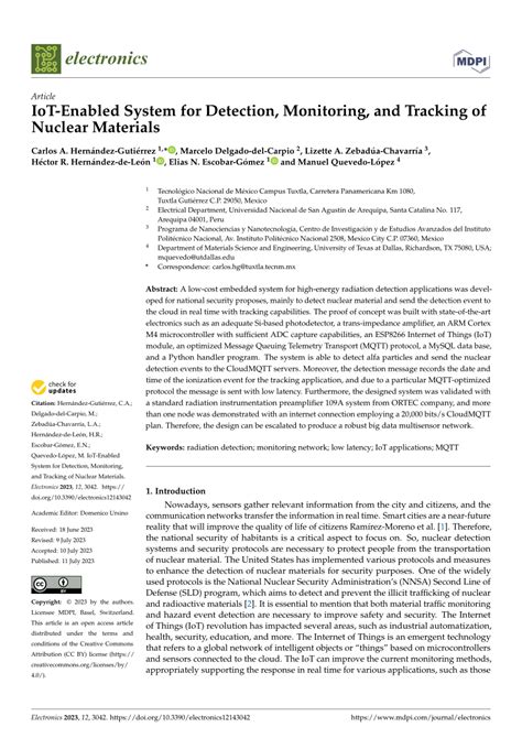 PDF IoT Enabled System For Detection Monitoring And Tracking Of Nuclear Materials
