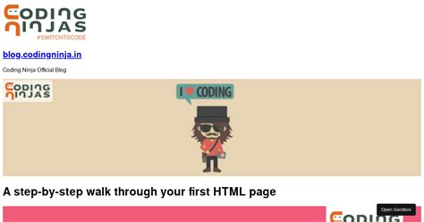 Blog Walk Through Your First Html Page Codesandbox