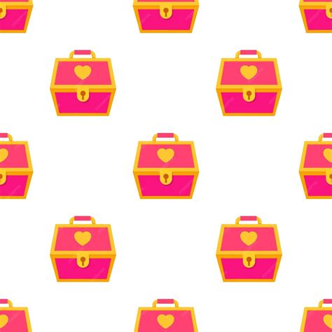 Premium Vector Pink Treasure Chest For A Princess Pattern Seamless