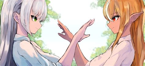 Shirogane Noel And Shiranui Flare Hololive Drawn By Chankuro Danbooru