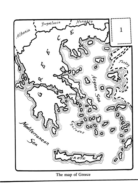 Greece Map Coloring Page